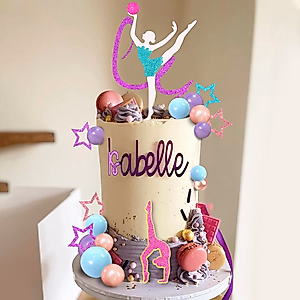 27 PCS Gymnastics Cake Toppers Balls Cake Decoratios Gymnastics Birthday Party Decorations for Girls Gymnastic Theme Birthday Party Baby Shower Supplies (Gymnastic)