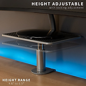 VIVO Clamp-On Universal Height Adjustable Ergonomic Computer Monitor and Laptop Riser, Tabletop Desk Stand, C-Clamp Design, STAND-V000SC