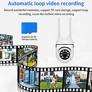MORESEC Outdoor Security Cameras, Wireless WiFi Light Bulb 1080P Dome Surveillance Cameras 360° View Full-Color Night Vision 2.4GHz WiFi Cameras for Home Security, Easy Installation #ZZ