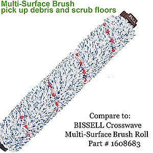 Replacement Parts for Bissell CrossWave 1785 2306 2551 Series Wet Dry Vacuum Cleaner, 1785A 2306A Replacements 1 Set Pet & Multi Surface & Wood Floor & Area Rug Brush Rolls and 2 Pack 1866 Filters
