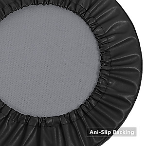 Shinnwa Bar Stool Cushion Round Foam Padded Seat Cushions Waterproof Leather Bar Stool Covers with Elastic and Non Slip Bottom 12 Inch Black