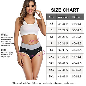 wirarpa Women's Cotton Underwear High Waist Briefs Ladies Soft Breathable Panties Full Coverage Underpants 5 Pack 4X-Large
