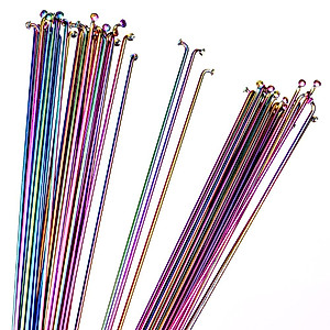 JINYAWEI Spokes Nipples Bicycle Spoke Wire Vacuum Plating Rainbow Spokes 26 27.5 29 Inch Spoke Spoke Cap Mountain/Road Bike 304 Stainless Steel 14G Cycling Spokes (Color : 291MM X 10pcs)