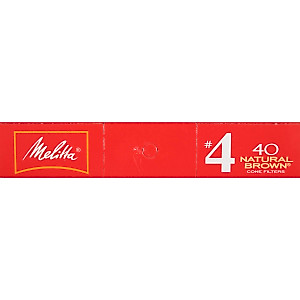 Melitta 4 Cone Coffee Filters, Unbleached Natural Brown, 40 Total Filters Count - Packaging May Vary