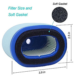 HEYZLASS 2Pack 697029 Oval Air Filter, Compatible with Briggs Stratton 4207 5059 498596S OEM Air Cleaner, Lawn Mower Extend Life Series Air Filter and More, Plus 273356S Pre Filter