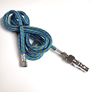 Super More 6-Ft Braided Airbrush Air Hose Standard 1/8" - 1/4" Adapter Suit for Airbursh Kit 3 in 1
