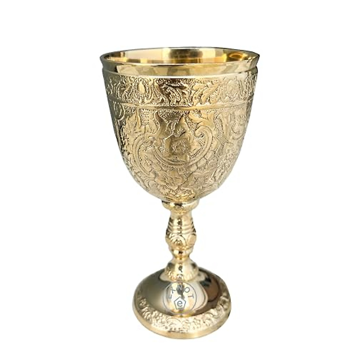 EXNOT Brass Vintage Chalice Goblet | 1x Royal Wine Cups of King Arthur - Renaissance Medieval Gifts for Communion, Christmas Pack of 1pc Royal Chalice Catholic Church, Baptism, Confirmation, Holy.