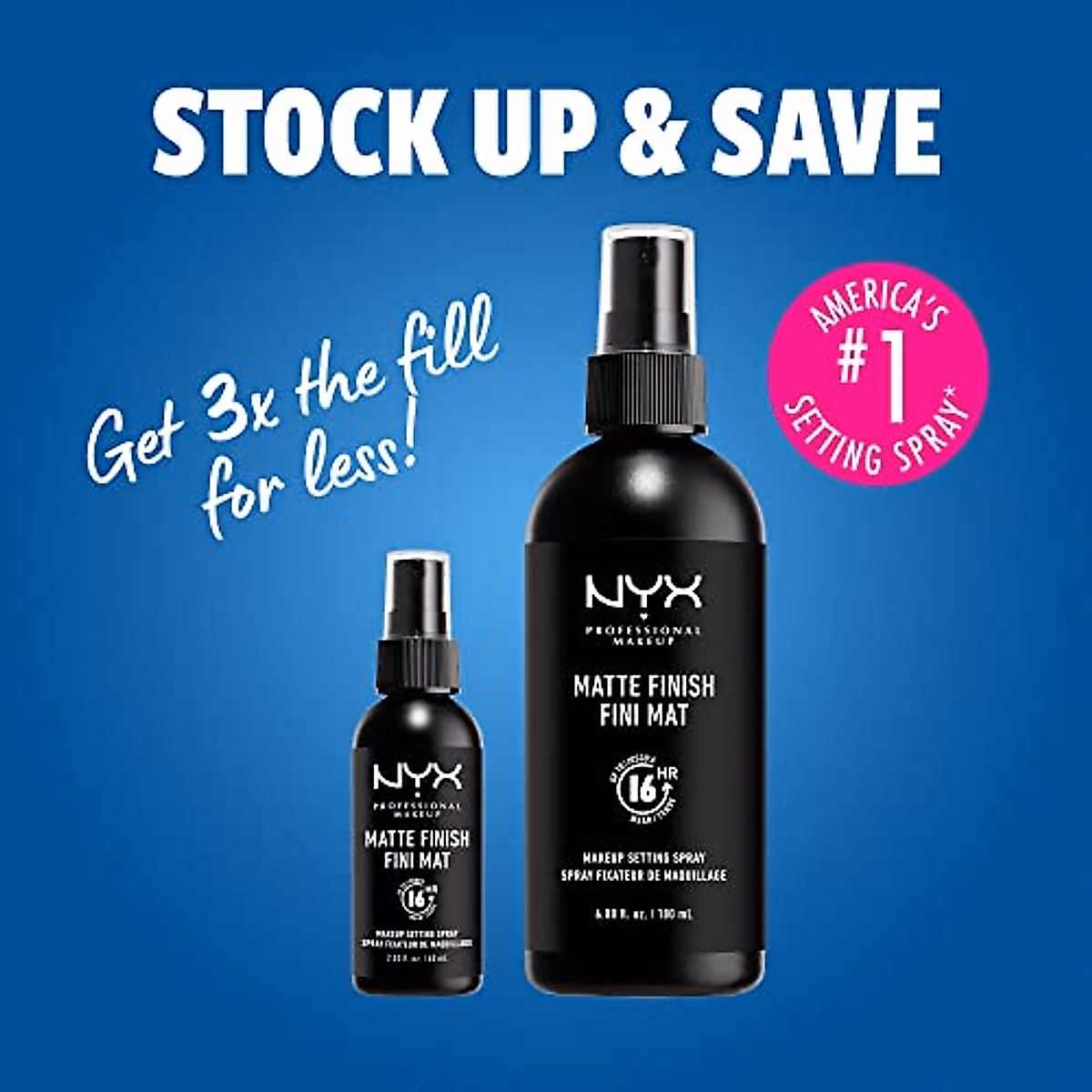 NYX PROFESSIONAL MAKEUP Makeup Setting Spray - Matte Finish, Long-Lasting Vegan Formula (Packaging May Vary)