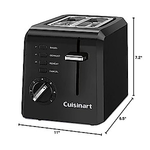 Cuisinart CPT-122BK 2-Slice Compact Plastic Toaster, Black