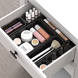 Simple Houseware Black Desk Drawer Organizer, 10 pack(3S, 3M, 3L, 1XL)