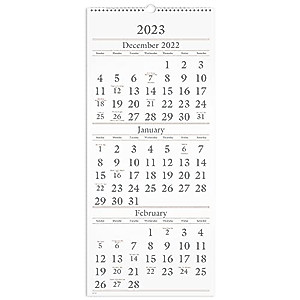 AT-A-GLANCE 2023 Wall Calendar, 12" x 27", Large, 3 Month Reference (SW11528)