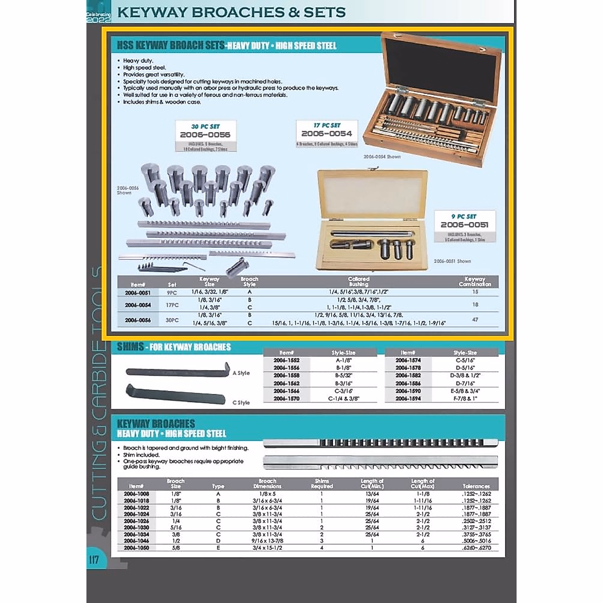 HHIP 2006-0054 18 Piece Keyway Broach Set