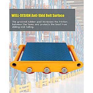 GCCSJ 15T Machinery Skate Dolly, 33000lbs Machinery Moving Skate Machinery Mover Skate with Non-Slip Belt and 9 PU Rollers, Dolly Machinery Skate for Industrial Moving Equipment