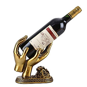 PIBM Stylish Simplicity Hand Care Styling Creative Wine Cabinet Decoration Wine Wine Rack Gold Personality Resin Home Desktop Porch Bar Table Partition Decoration Gift Beautiful and Elegant