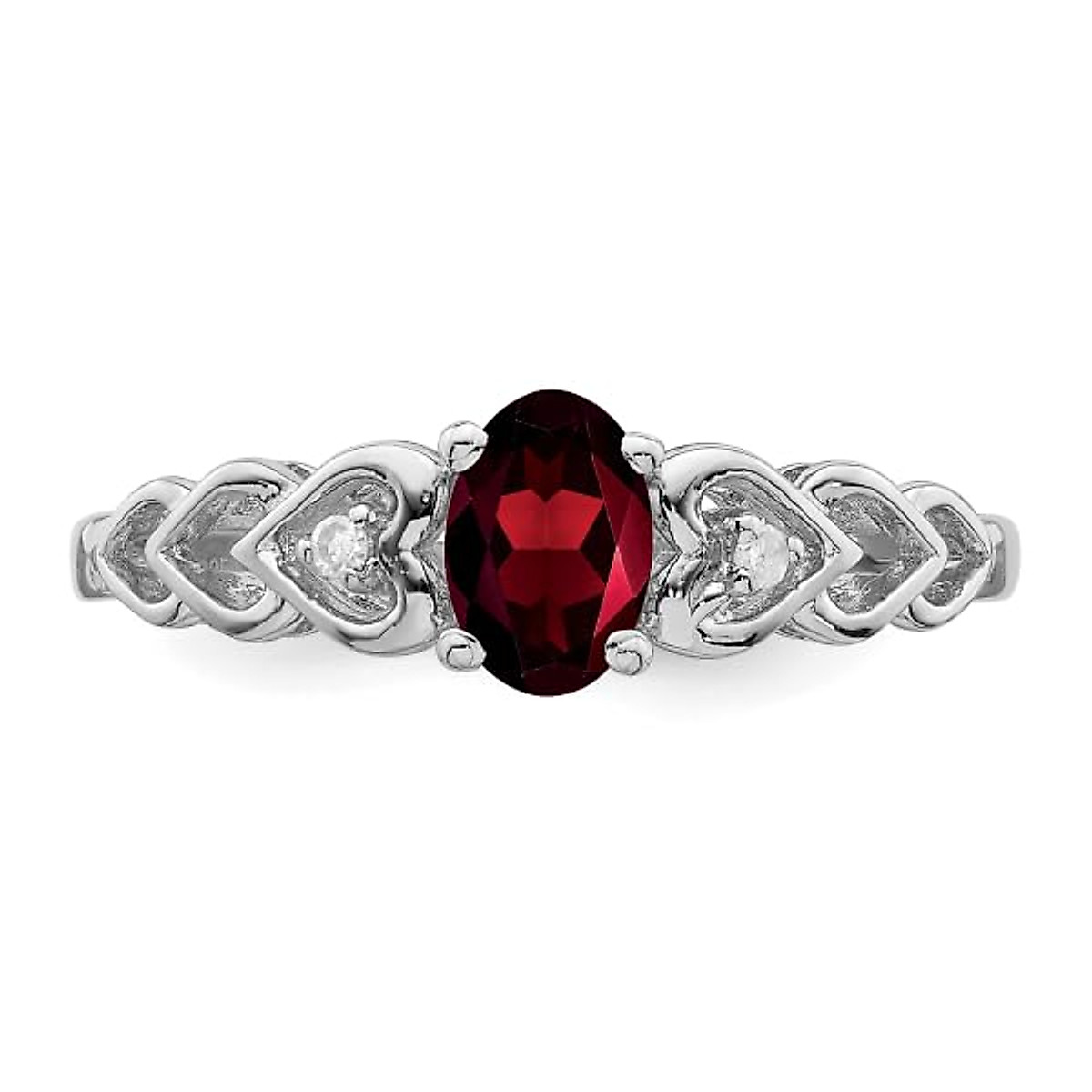 IceCarats 925 Sterling Silver Red Garnet Diamond Ring Gemstone Band January Birthstone Jewelry Size 7.00