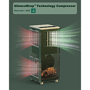 NeepNuuk Portable Air Conditioners with Remote Control, 8000 BTU Air Conditioner Portable, 3-IN-1 Quiet AC Unit, 2 Speeds, 24H Timer,Energy Savings for Room Bedroom Office, White