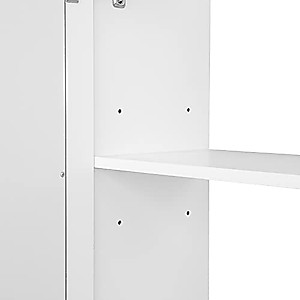 Doredo Bathroom Cabinet Wall Mounted with Mirror, Medicine Cabinets for Bathroom, Wall Cabinets for Bathroom Storage with Adjustable Shelf and 3 Open Shelves, Hanging Bathroom Cabinet, White