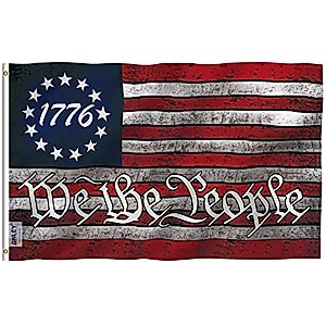 Anley Fly Breeze 3x5 Foot We the People Flag - Canvas Header and Double Stitched - 1776 Vintage Betsy Ross the United States Constitution Flags Polyester with Brass Grommets 3 X 5 Ft