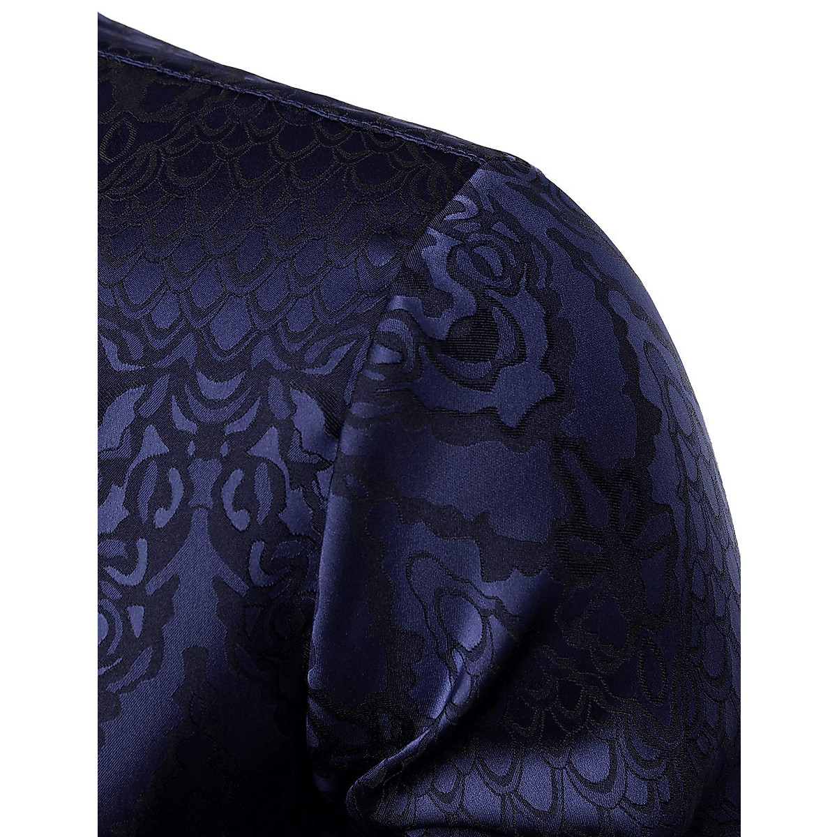 ZEROYAA Men's Hipster Slim Fit Long Sleeve Gothic Jacquard Button Up Dress Shirts for Party Prom ZLCL32-Navy XX-Large