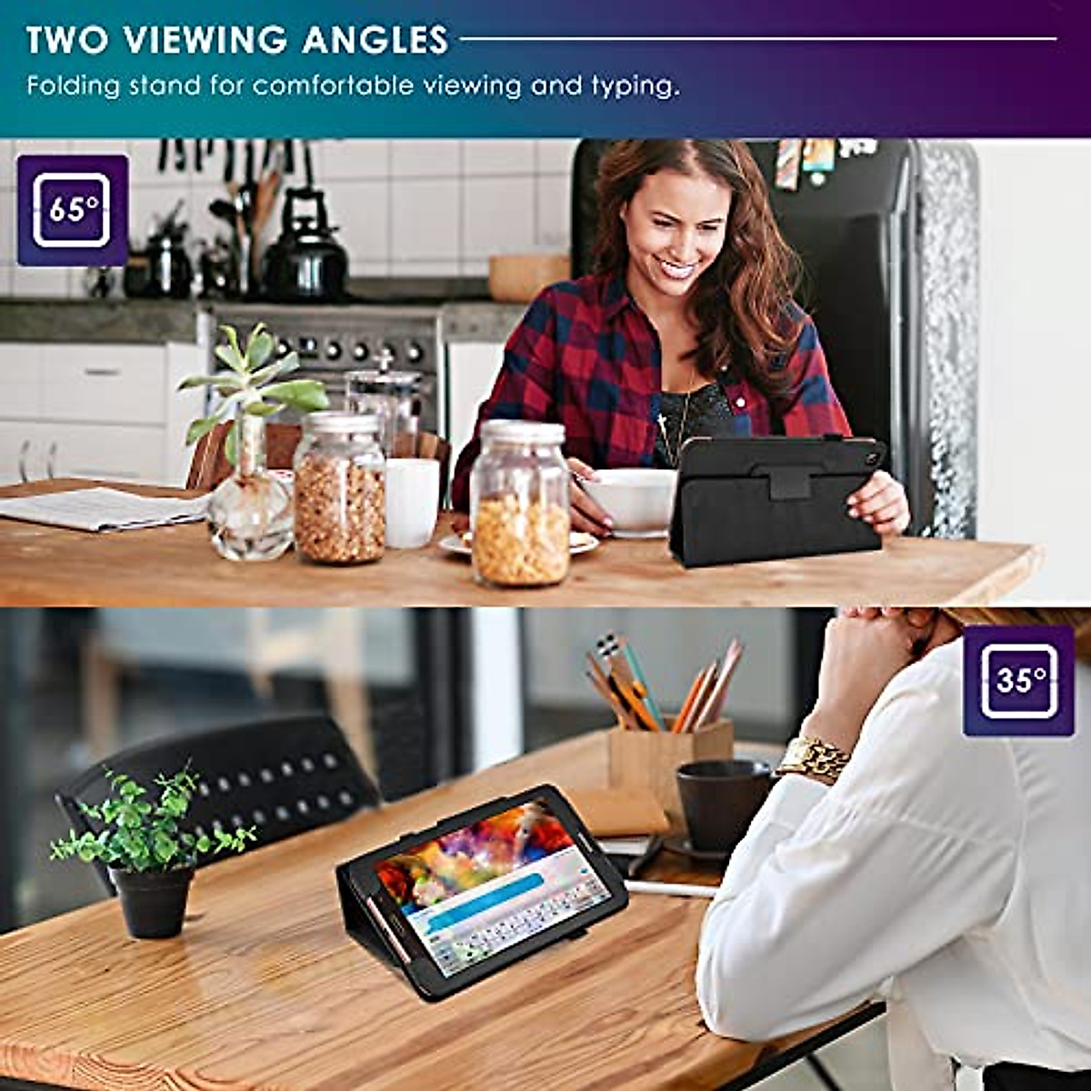 DETUOSI Slim Case for Samsung Galaxy Tab 3 8.0" 2014 (SM-T310/T311/T315), Ultra Thin Lightweight Folio Folding PU Leather Full-Body Protective Tablet Book Cover + Multi-Angle Stand + Magnetic Closure