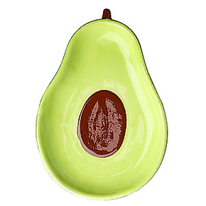 Garneck Ceramic Avocado Shaped Shaped Serving Plate Ceramic Sauce Dish Dip Bowls for Fruits Salads Dessert Appetizers