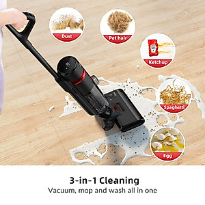 INSE Wet Dry Vacuum Cleaner Lightweight Cordless Vacuum and Mop for Hard Floors Wet-Dry Cleaning with LED Display and Voice Assistance-W5