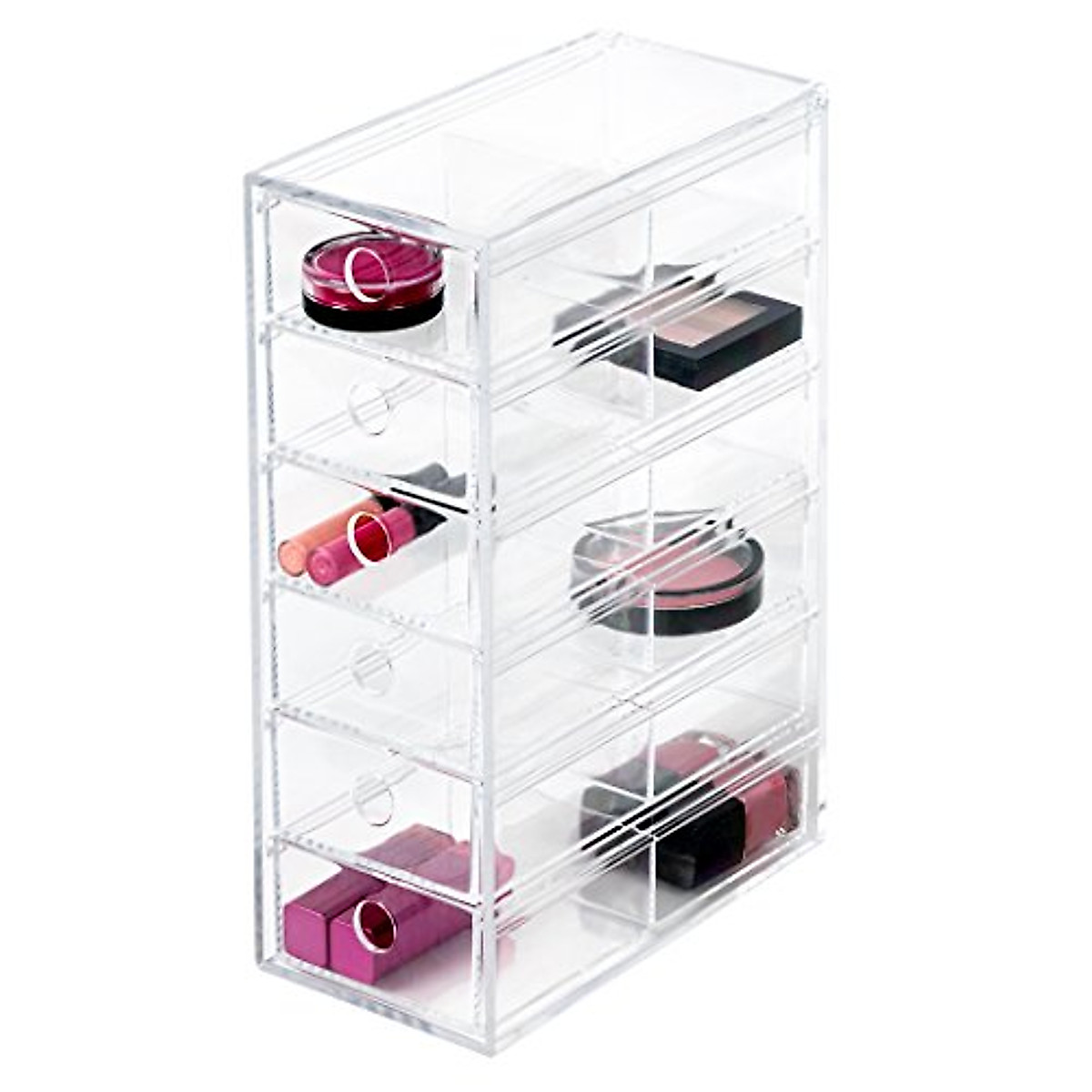 Richards Homewares Clearly Chic Slim Organizer, Large 6-Drawer, Clear