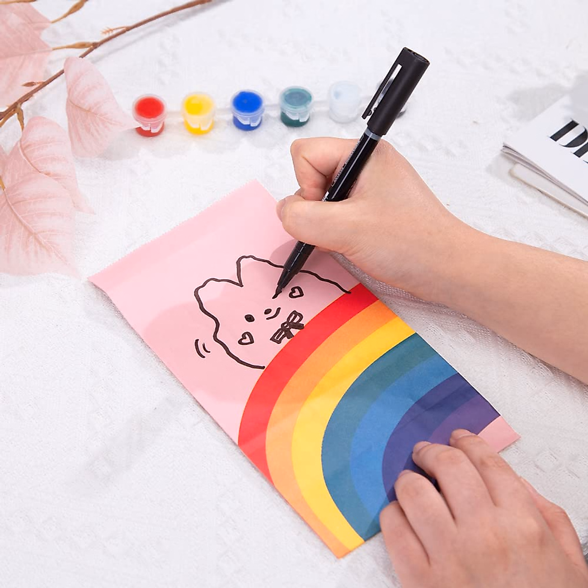 TOXOY 48 PCS Rainbow Gift Bags, Party Favor Bags Small Gift Bags Paper Candy Bags for Birthday Party