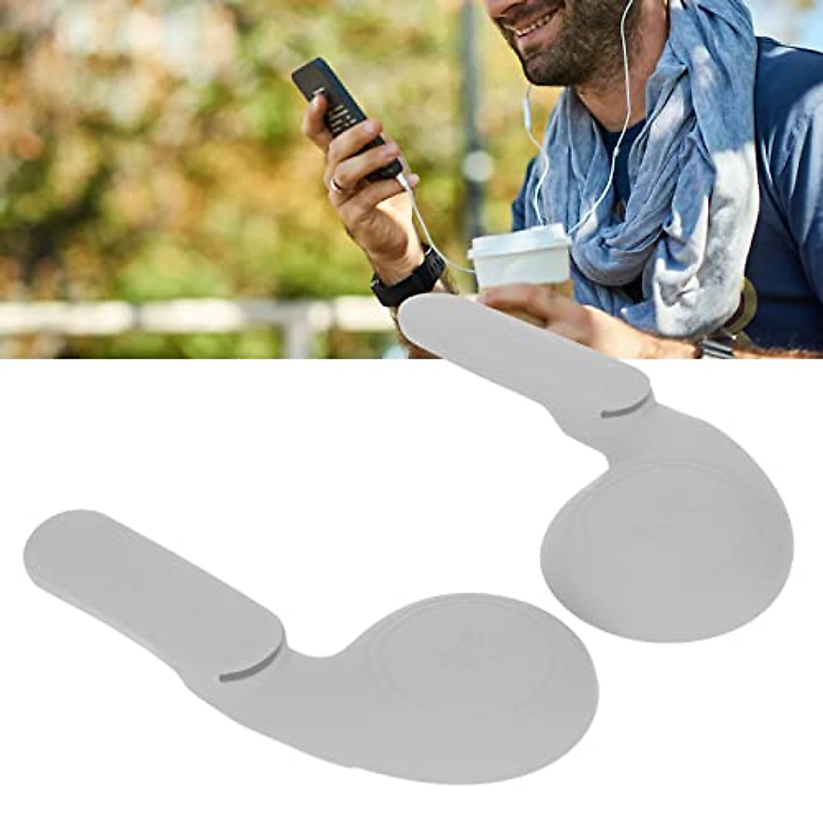 Silicone Earmuffs Replacement VR Silicone Earmuffs Enhance Earphone Sound Earphone Extension Cover for Oculus Quest 2(Grey)