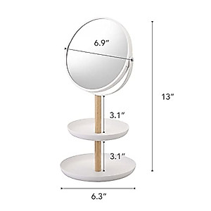 YAMAZAKI home Tosca Accessory Trays/Mirror, White