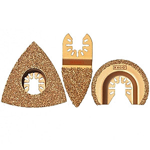 XXGO 124 Pcs Oscillating Tool Blades Accessories Kits Compatible with Bosch, Chicago, Craftsman, Dewalt, Dremel, Fein, Harbor Freight, Makita, Milwaukee, Porter Cable, Ridgid, Ryobi, Rockwell XGM0502