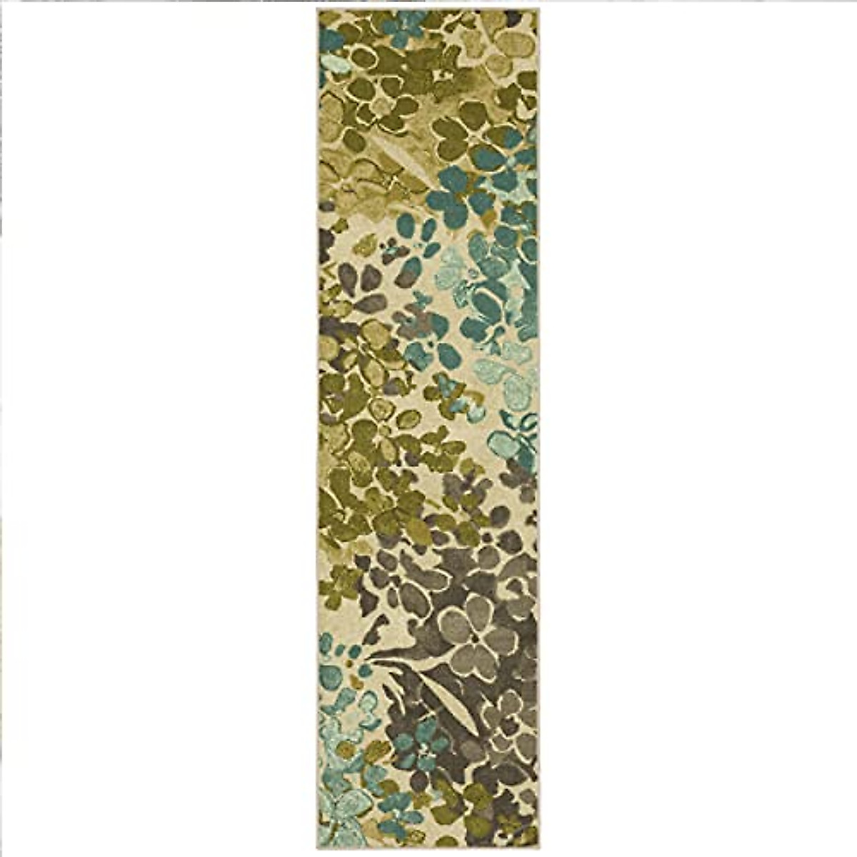 Mohawk Home Aurora Radiance Aqua Abstract Floral Runner Area Rug, 2'x8', Blue/Green