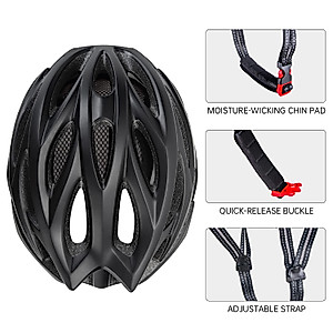 HOCALISS Adult Bike Helmet, Road Bicycle Helmet with LED Rear Light for Adult Men Women Skateboard Skating Roller Skates Cycling Sport