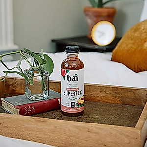 Bai Iced Tea, Narino Peach, Antioxidant Infused Supertea, Crafted with Real Tea (Black Tea, White Tea), 18 Fluid Ounce Bottles, 12 count
