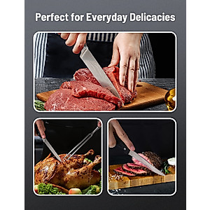 Kitchen Knife Set, PARIS RHÔNE 16-Piece High-Carbon Stainless Steel Knife Set with Block, Chef Knife, Bread Knife, Paring Knife, Built-in Sharpener, Ergonomic ABS Full Tang Handle, All-in-One