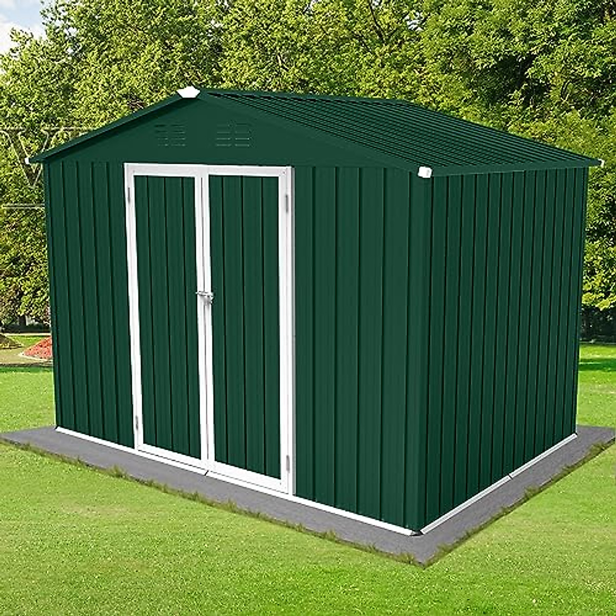 The Spacious Metal Outdoor Storage shed 8 feet x 6 feet | The Ideal Choice of The Door and Anti -Rust Steel | Backyard, Garden, Terrace
