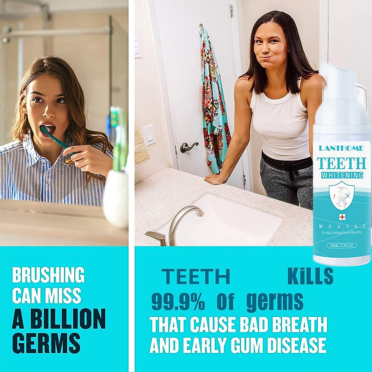 3PCs Teeth Whitening Mouthwash, Calculus Removal, Healing Mouth Ulcers, Eliminating Bad Breath, Prevents and Treats Cavities,Tooth Regeneration(50ml)