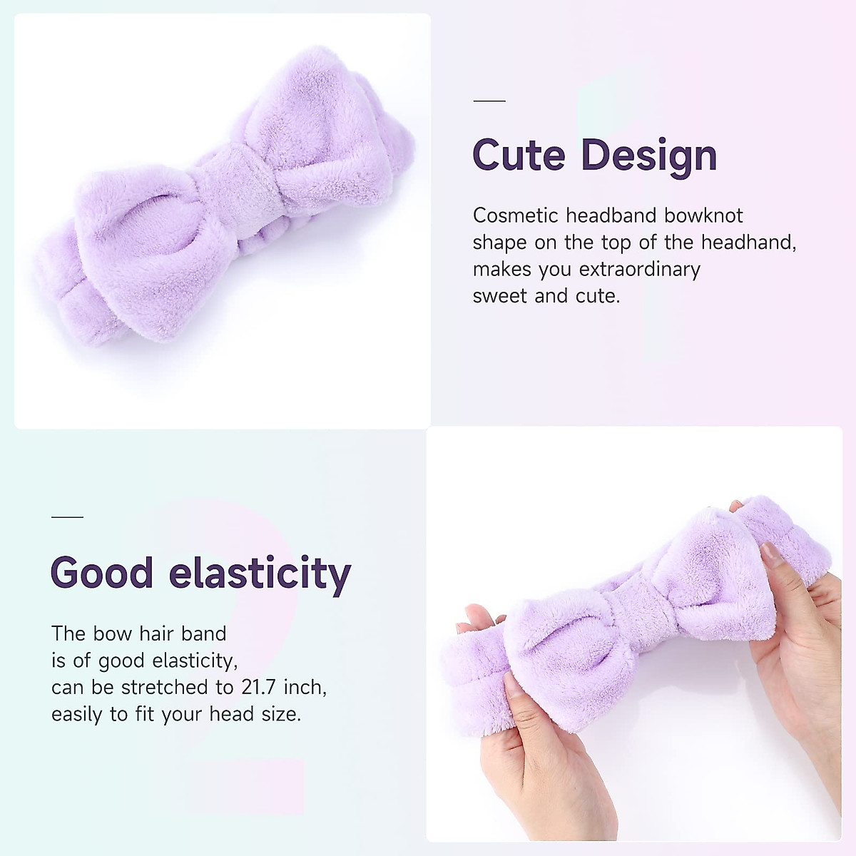 WSYUB Spa Headband, 8Pcs Makeup headband,Headband for Washing Face, Shower Skin Care Fluffy Spa Headband for Woman Girl Teens Slumber Party Supplies