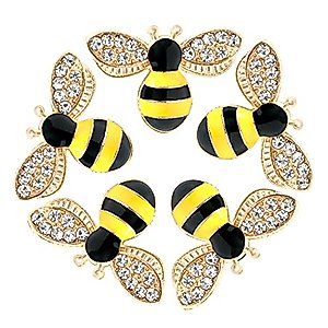 20 Pcs Enamel Bee Charms Pendants Rhinestone Enamel Craft Embellishments Crafting for Halloween DIY Handmade Crafts (yellow)
