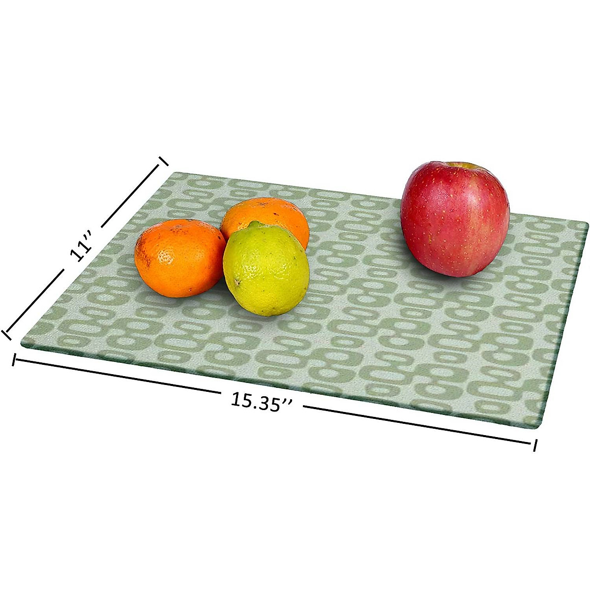 Tempered Glass Cutting Board Mint green Mid Century Modern repeatable seamless Tableware Kitchen Decorative Cutting Board with Non-slip Legs, Serving Board, Large Size, 15" x 11"
