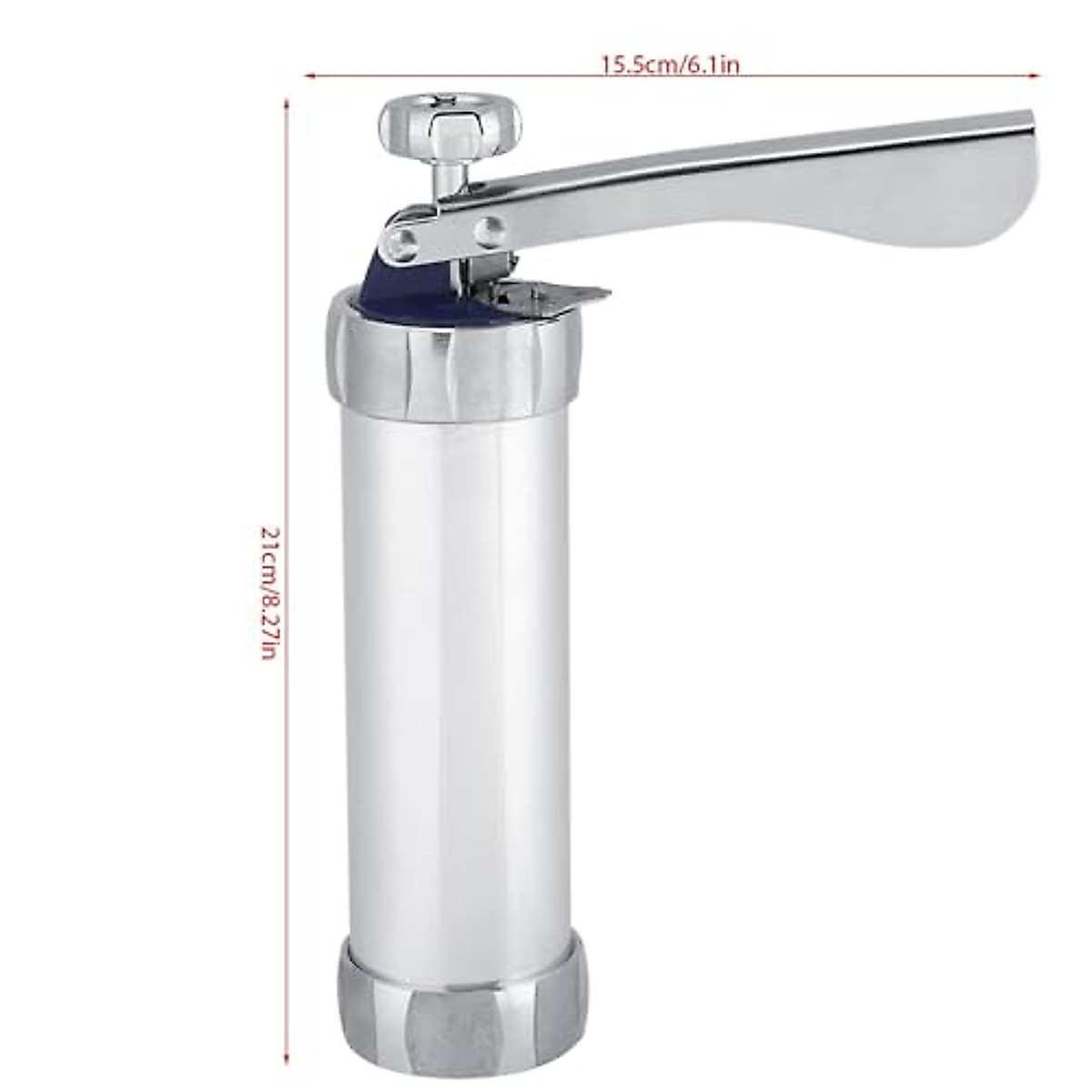 Cookie Press, Stainless Steel Churro Maker Machine Biscuit Press Cookie Gun Set with 20 Decorative Molds and 4 Nozzles for DIY Biscuit Maker 8.27 x 6.10in Cookie Press Machine Cookie Press Gun