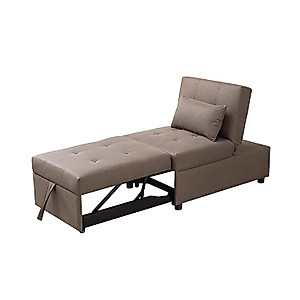 Kings Brand Furniture - Multi-Function Ottoman, Sofa Bed Sleeper, Convertible Chair, Dark Grey