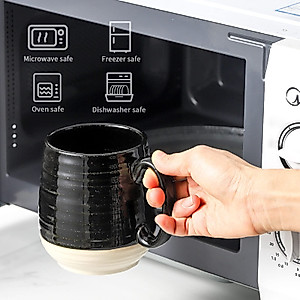 Tikooere Ceramic Coffee Mug, 20 oz Coffee Cup with Large Handle for Coffee Tea Latte, Black Coffee Mug for Men Dad Husband Christmas Gift, Funny Mug for Home Decor, Dishwasher & Microwave Safe