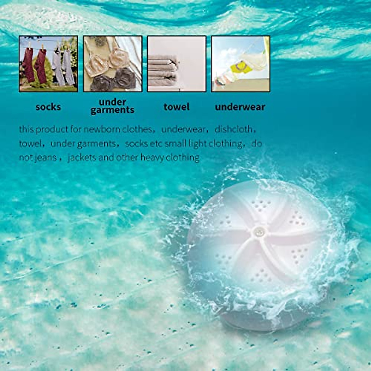 Portable Mini Washing Machine,Portable Turbo Washer With USB, Mini Washing Machine to Clean Sock Underwear and Small Rags, Suitable for Home,Travel, RV, Apartment