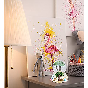 COTA Global Palm Tree Stone Snow Globe - Sparkly Water Globe Figurine with Sparkling Glitter, Collectible Novelty Ornament for Home Decor, for Birthdays, Christmas and Valentine's Day