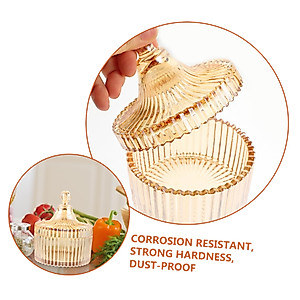 FELTECHELECTR Candy Dish with Lid Covered Candy Bowl Swab Bottle Decorative Storage Jar Ideal for Elegant Candy Container for Sweets and Treats