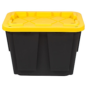 Office Depot® Brand by Greenmade® Professional Storage Totes, 12-Gallon, Black/Yellow