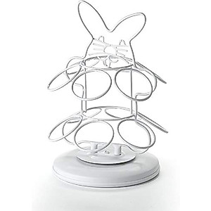 Nifty Easter Egg Carousel - White Powder Coat Finish, Spins 360-Degrees, Kitchen Centerpiece Display Stand, Decorative Egg Holder, Lazy Susan Platform