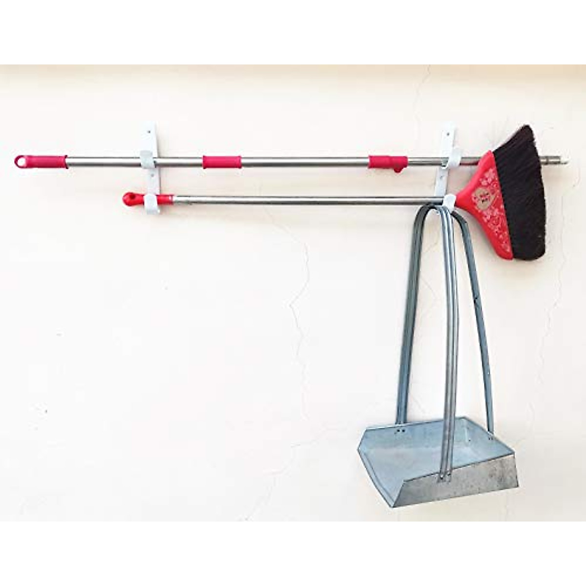 2 PCS Set Wide Pool Pole Hangers Heavy Duty Aluminium Holder Hooks with Screws Perfect Hook Holders for Swimming Pool,Telescopic Poles,Skimmers,Nets Brushes,Vacuum Hose,Garden Equipment Etc (white)