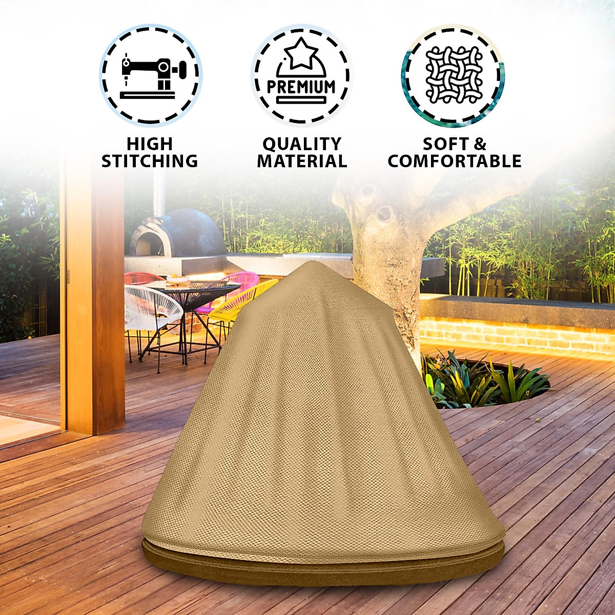 Patio Water Fountain Outdoor – Large Outdoor Fountain Cover - Heavy Duty Furniture 30x30x48 Inches Waterfall Fountain Cover